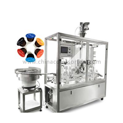 China Rotary 50pcs/Min 12KW Coffee Capsule Filling Sealing Machine for sale