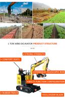 China Farmland 1t Small Digger Maximum Excavation Height 2620mm Agricultural Track Mini Excavator for sale