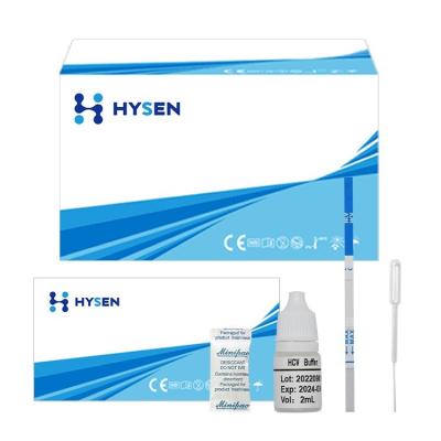 China Hysen Biotech HCV Rapid Test Strip Kit CE ISO Certified High Accuracy Shelf Life 2 Years for sale