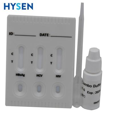 China Highly Sensitive One Step HIV/HCV/HBSAG Rapid Test Combo Cassette for Home Testing for sale