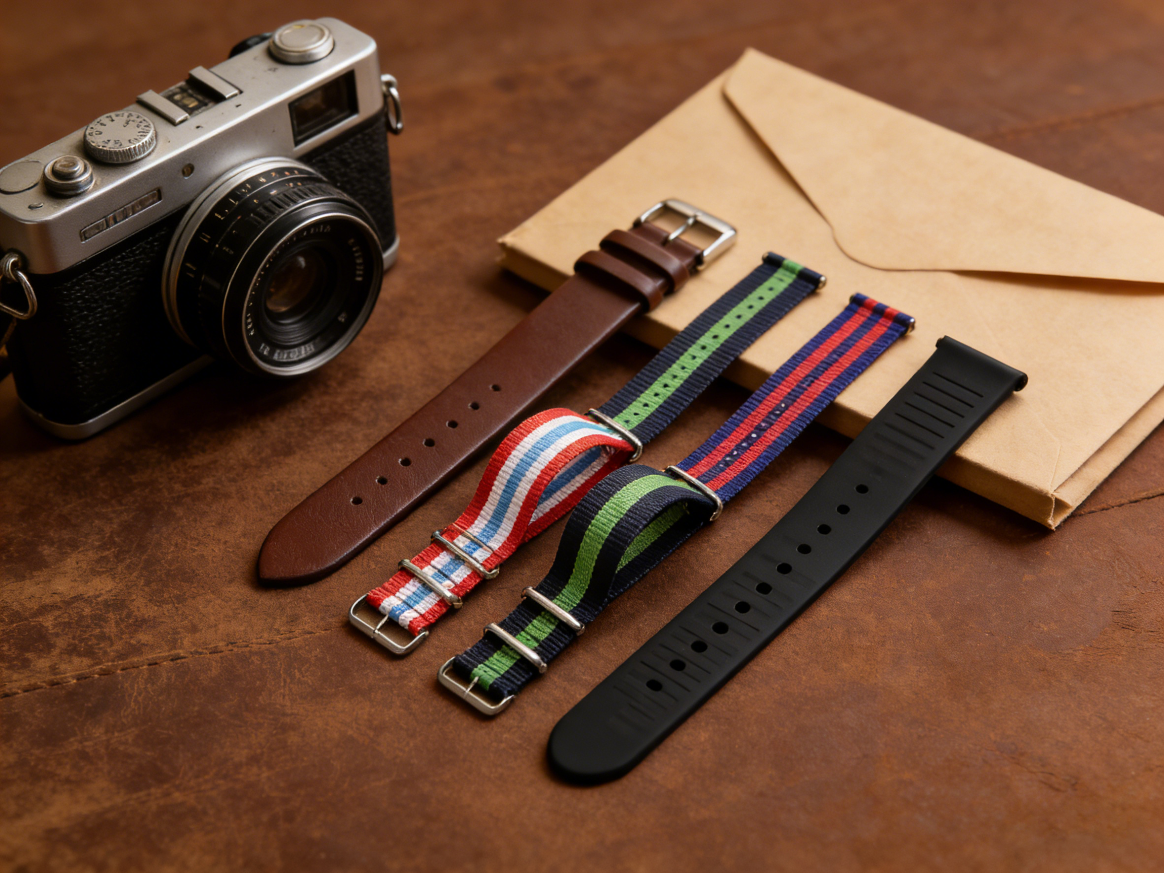 2026 Luxury Custom Watch Strap Collection: Leather, woven nylon & silicone straps displayed together, fitting multi-scene wear needs & aligning with premium buyers' dual focus on material & practicality in 2026.