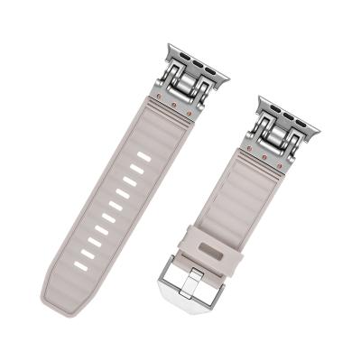 China Mechanical-style Silicone Watch Strap, Available In Sizes 38mm To 49mm | Custom Logo Options Available. for sale