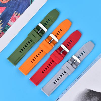 China Solid-Color Eco-Friendly Soft Silicone Watch Band · Compatible With Smartwatches | Customizable Colors And Sizes | China Wholesaler SHX for sale