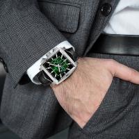China Stainless Steel Square Men's Quartz Watch, ODM Supported | Comes With Genuine Leather Strap - Made in Shenzhen, China for sale