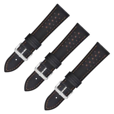 China Polka Dot Two-Tone Genuine Leather Watch Strap for sale