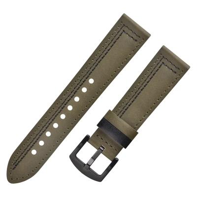 China Waterproof Crazy Horse Men's Leather Watch Strap for sale