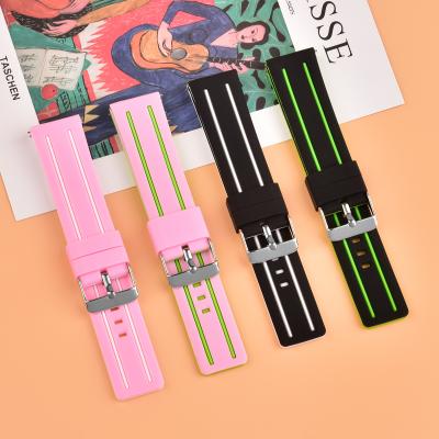 China Pink And Green Dual-Color Silicone Watch Strap · Customizable Logo And Colors | OEM/ODM - China Wholesaler SHX for sale