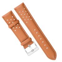 China Sunny Orange Double-perforated Wide Genuine Leather Strap for sale