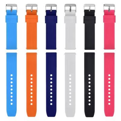 China Silicone Watch Strap With Pin Buckle, 18mm ~ 22mm | Available In Various Colors And Styles - Compatible With Smartwatches for sale
