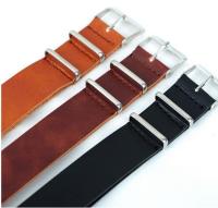 China Retro-style Thin Genuine Leather Watch Strap for sale