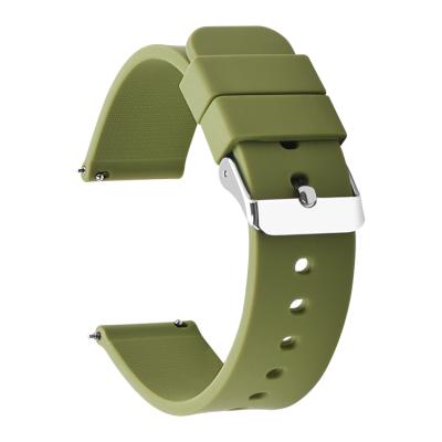 China Stainless Steel Buckle Silicone Watch Strap · 18mm~22mm  | OEM/ODM - SHX for sale