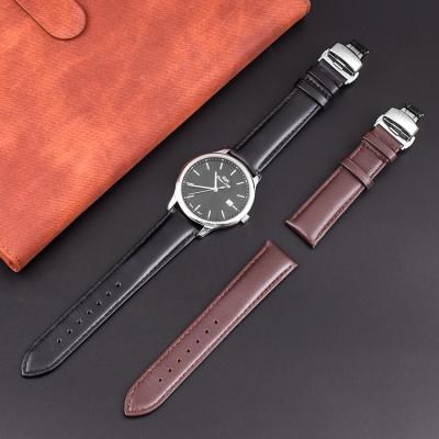 China A Sophisticated Business-style Genuine Leather Strap In Classic Brown And Black for sale