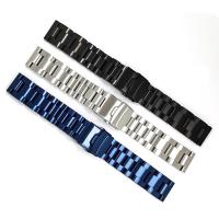 China Black Screw-on Stainless Steel Watch Band for sale