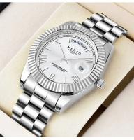 China Silver Quartz Men’s Watch with Gold Case – Waterproof Stainless Steel OEM Supplier for sale