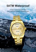 China Silver Quartz Men’s Watch with Gold Case – Waterproof Stainless Steel OEM Supplier for sale
