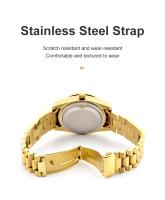 China Silver Quartz Men’s Watch with Gold Case – Waterproof Stainless Steel OEM Supplier for sale
