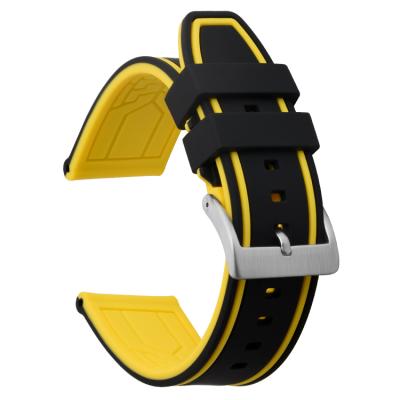 China 24mm Two-Tone Sport Style Silicone Rubber Strap · OEM/ODM Wholesale Available  - SHX for sale