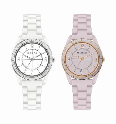 China Solid-colour Ceramic Quartz Watch for sale