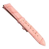 China Pink Bamboo-patterned Genuine Leather Strap With Stainless Steel Buckle for sale