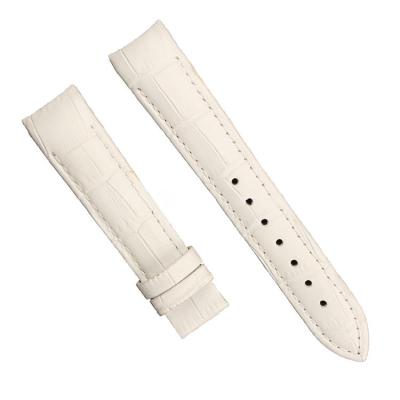 China White Top-grain Curved Genuine Leather Strap for sale