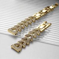 China The 'Luxe Chevron' Diamond-Studded Alloy Watch Band for sale