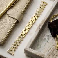 China The 'Luxe Chevron' Diamond-Studded Alloy Watch Band for sale