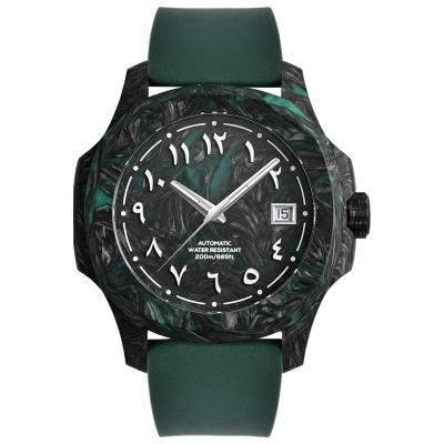 China Verdant Nocturne Forged Carbon Arabic Automatic Watch for sale