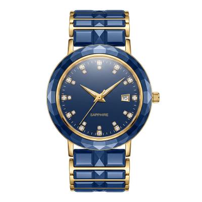 China Celastine Blue — Sapphire Ceramic Couple Watch Set for sale