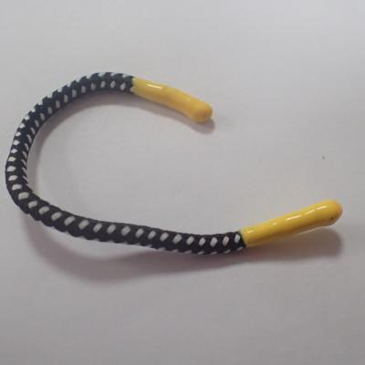 China Polyester Black Braided Drawstring Cord Round Silicone Head for sale
