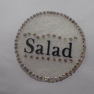 China Custom Diamond Iron On Clothing Embroidery Patches Fashion 3D Large Logo for sale