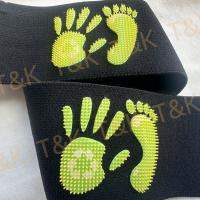China Printed Logo Plain Black Elastic Band Heat Transfer Silicone Brush for sale