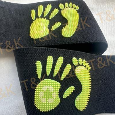 China Printed Logo Plain Black Elastic Band Heat Transfer Silicone Brush for sale