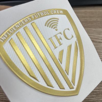 China Custom 3D Raised Logo TPU Heat Transfer Patches For Clothing for sale