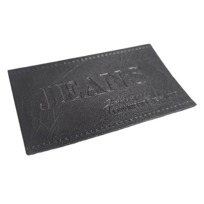 China Fashion Custom Vegan Faux Leather Embossed Clothing Purse Private Label Logo for Jeans Metal Leather Labels Patch for sale
