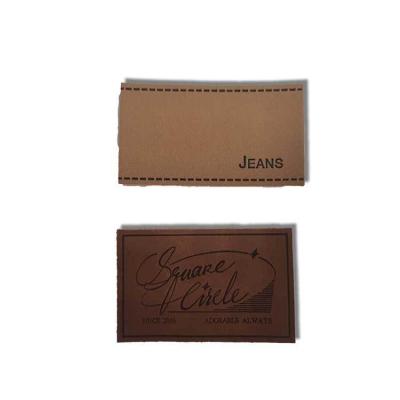 China Custom Brand Logo Heat Press Real Genuine Pu Fake Leather Self Adhesive Patch Jeans Oeko Tex for Furniture for sale