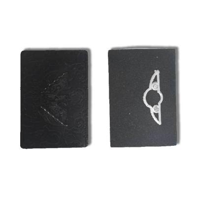 China Black Sliver Clothes PU Leather Label Custom Jeans Metal Logos Sewing Label Patches for Handbag Garment Metal Labels Free Sample for sale