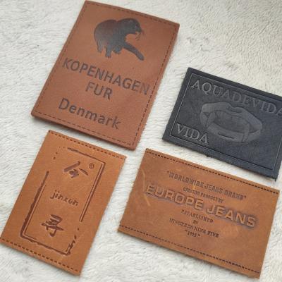 China Custom Original Leather Patches Sew on Jeans Jacket PU Leather Patches for Garments for sale