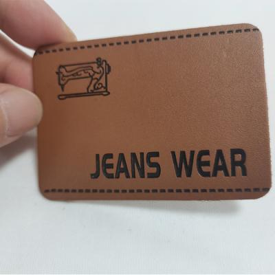 China Durable Embossed Leather Patches - 3-8cm Custom Size for Jackets/School Uniforms for sale