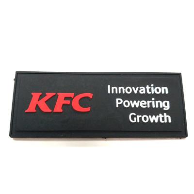 China Custom T Shirt Tags 3D Print Applique Textured Badges Labels Pvc Patches on Sew Garment for sale