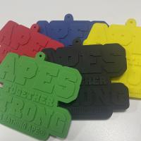 China OEM DIY English Letters PVC Soft Glue Silicone Epoxy Rubber Clothing Label Accessories Clothing Logo Patches for sale