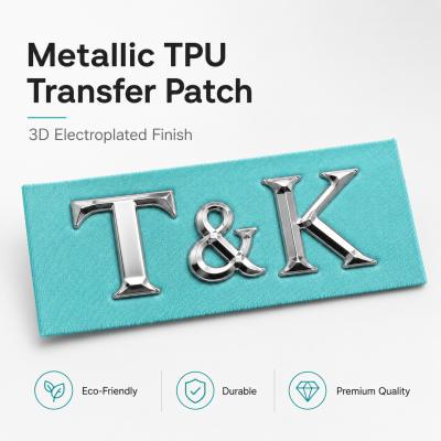 China Custom TPU Heat Transfer Label 3D Transfer Patches Waterproof Metal Badges Suitable for Clothes Bags Shoes Durable Easy to Apply for sale