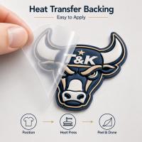 China 7cm Matt Printing SGS Certified Silicone Heat Transfer Labels for Sportswear and Clothing for sale