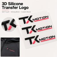 China Custom 3D Silicone Heat Transfer Labels with Raised Glossy Logo for Sportswear Apparel and Streetwear for sale