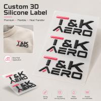 China Custom 3D Silicone Heat Transfer Labels with Raised Glossy Logo for Sportswear Apparel and Streetwear for sale