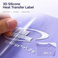 China Custom 3D Silicone Heat Transfer Label White Raised Logo for T Shirts Sportswear Apparel Polo Shirts Streetwear OEM ODM Custom Design for sale