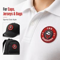 China 2026 Sports Club 3D Silicone Badge Custom Soccer Team Emblem Red Black Durable Raised Logo Polo Shirt OEM ODM for sale
