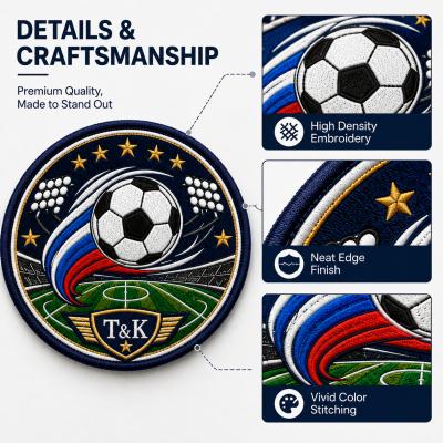 China Custom Embroidered Football Patches for Soccer Clubs Jerseys and Teamwear for sale