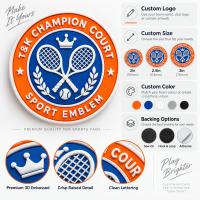 China Custom 3D Tennis Club Logo Patches with Raised Details for Caps and Sportswear for sale