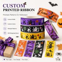 China Customizable Printed Elastic Band - Breathable and Reusable Jacquard Webbing for Halloween Gifts and Crafts for sale