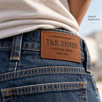 China Custom PU Leather Patches with 3D Embossed Logo for Denim Clothing Brands in Customized Sizes for sale